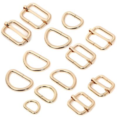 China Square Antioxidant Metal D Rings Gold Tearproof Rustproof For Luggage Belts for sale