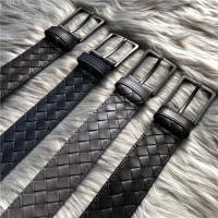 China Mens Black Brown Leather Braided Belt ISO9001 Anti Abrasion Tearproof for sale