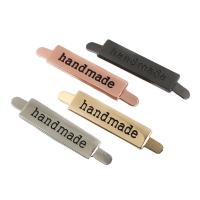 China Letter Shaped Handmade Metal Labels Alloy For Bags ROSH OEM for sale