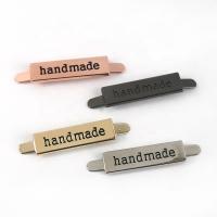 China Letter Shaped Handmade Metal Labels Alloy For Bags ROSH OEM for sale