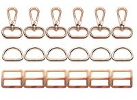 China Replacement D Ring Purse Hardware Swivel Snap Hooks Rotatable Push Gate Clip Lobster Claw Clasp for sale