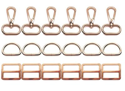 China Replacement D Ring Purse Hardware Swivel Snap Hooks Rotatable Push Gate Clip Lobster Claw Clasp for sale
