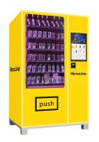 China Pink Lashes Hair Bundles Wigs Cosmetic Vending Machine Robot Advertising for sale