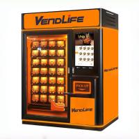 China Premade Intelligent Micro Supermarket  Commercial Hot Cold Refrigerated Bento Vending Machine Elevator Track Automatic Pizza Dumpling Food Vending Machine With 32 Inch Touch Screen Remote Temp Control for sale