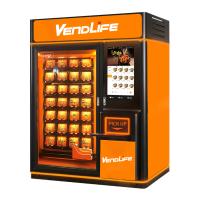 China Premade Intelligent Micro Supermarket  Commercial Hot Cold Refrigerated Bento Vending Machine Elevator Track Automatic Pizza Dumpling Food Vending Machine With 32 Inch Touch Screen Remote Temp Control for sale