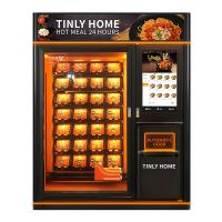 China Premade Intelligent Micro Supermarket  Commercial Hot Cold Refrigerated Bento Vending Machine Elevator Track Automatic Pizza Dumpling Food Vending Machine With 32 Inch Touch Screen Remote Temp Control for sale