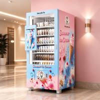 China 21.5 Inch Touch Screen Ice Cream Vending Machine -18°C Freezer Elevator Frozen Food Vending Machine With Card Reader & Remote Smart Management for sale