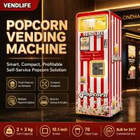 China Commercial Automatic Popcorn Vending Machine 24 Hours Unattended Self Service Cinema Popcorn Maker Multi Flavor Popcorn Dispenser For Mall Arcade Amusement Park Customizable for sale