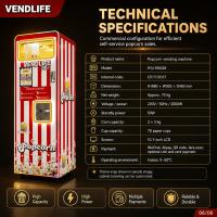 China Commercial Automatic Popcorn Vending Machine 24 Hours Unattended Self Service Cinema Popcorn Maker Multi Flavor Popcorn Dispenser For Mall Arcade Amusement Park Customizable for sale