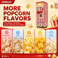 China Commercial Automatic Popcorn Vending Machine 24 Hours Unattended Self Service Cinema Popcorn Maker Multi Flavor Popcorn Dispenser For Mall Arcade Amusement Park Customizable for sale