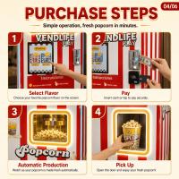 China Commercial Automatic Popcorn Vending Machine 24 Hours Unattended Self Service Cinema Popcorn Maker Multi Flavor Popcorn Dispenser For Mall Arcade Amusement Park Customizable for sale