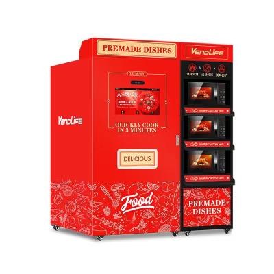 China VenoLife Smart Pre-Made Meal Vending Machine with 3 High-Power Microwaves, Spring Rotation + Elevator Delivery, 3-Step Touchscreen, 4-Mode Compressor, 24H Remote Management, 1-Min Hot Ready Meal for sale