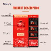 China VenoLife Smart Pre-Made Meal Vending Machine with 3 High-Power Microwaves, Spring Rotation + Elevator Delivery, 3-Step Touchscreen, 4-Mode Compressor, 24H Remote Management, 1-Min Hot Ready Meal for sale