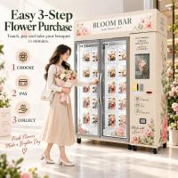China Commercial Refrigerated Fresh Flower Vending Machine with 21.5-Inch Touch Screen and 20 Cooled Compartments for sale