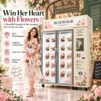 China Commercial Refrigerated Fresh Flower Vending Machine with 21.5-Inch Touch Screen and 20 Cooled Compartments for sale