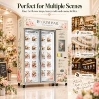 China Commercial Refrigerated Fresh Flower Vending Machine with 21.5-Inch Touch Screen and 20 Cooled Compartments for sale