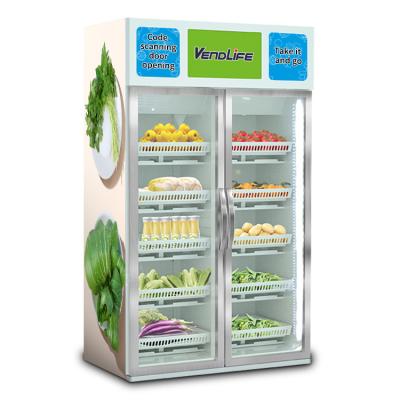 China 1100V Vegetable Vending Machine DEX System Gravity Sensing Screen Free for sale