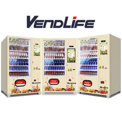 China 24 Hours Self-service Store Drinks And Snacks Combo Vending Machine For Food And Drinks Snacks  Vending Machine for sale