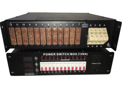 China Three phase input  12chX20A Power Dmx Switch Box with CE certification for sale