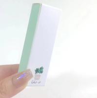 China Square Cosmetic Packaging Carton Stock Green Plant Lipstick Lip Gloss Packaging Foldable Carton Liquid Lip Gloss for sale