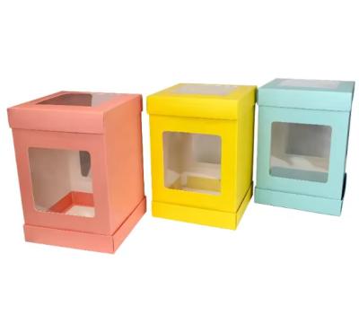 China 6 8 10 12 14 Inch Wedding Favor Square Tall Tiered Cake Paper Boxes Custom for sale