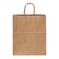 China Recyclable Kraft Paper Bag With Twisted Handle Reusable Paper Shopping Bags Logo Printed for sale