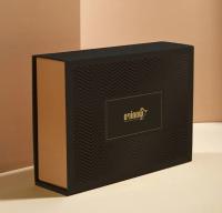 China Large Big Magnet Custom Rigid Cardboard Cosmetic Packaging Black Paper Gift Box for sale
