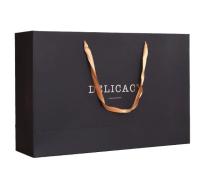 China Customized Logo Print Luxury White Shopping Paper Custom Cardboard Bags With Ribbon Handle for sale
