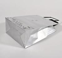 China Waterproof Tear Resistant Personalized Silver Color Paper Bag Paper Carrier Bag for sale