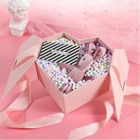 China Rigid Valentine's Day Bow Gift Box With Top And Bottom Cover Large Gift Packaging Box for sale