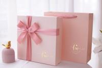 China Rigid Valentine's Day Bow Gift Box With Top And Bottom Cover Large Gift Packaging Box for sale