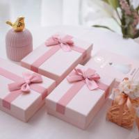 China Rigid Valentine's Day Bow Gift Box With Top And Bottom Cover Large Gift Packaging Box for sale