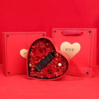 China Rigid Valentine's Day Bow Gift Box With Top And Bottom Cover Large Gift Packaging Box for sale