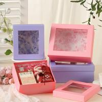 China Valentine's Day Rigid Gift Box Creative Window With Bow Exquisite Box for sale