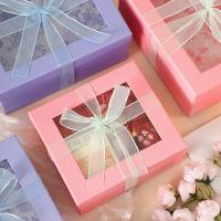 China Valentine's Day Rigid Gift Box Creative Window With Bow Exquisite Box for sale