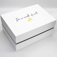 China Popular Luxury Rigid Cardboard Packaging White Box Gift Box With Removable Lid for sale