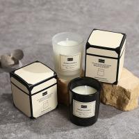 China Custom made Square Soap Box Aromatherapy Candle White Black Paper Box  Wholesale for sale