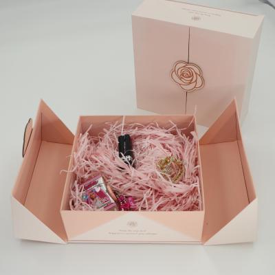 China Valentine's Day Gift Box Double Door Surprise Gift Box Lifting Packaging Box Magnetic Closure 2 Piece Side Open Gift Box for sale