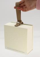 China Pretty White Cardboard Rigid Gift Boxes Jewellery Presentation Box With Handle for sale