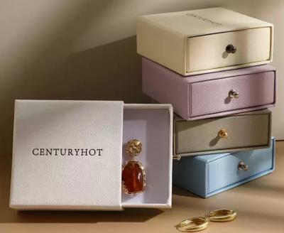 China Logo Customized Drawer Rigid Gift Box High-End Jewelry Box Drawer Box Necklace Ring Pendant for sale