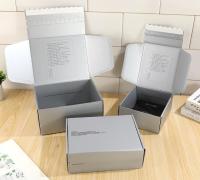China Custom Hardware Gray Zip Mailer Box Extra-hard Corrugated Paper For Clothing And Underwear Express Box for sale