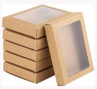 China Custom Kraft Paper Window Folding Paper Box Postcard Photo Frame Packaging Box Holiday Greeting Card for sale
