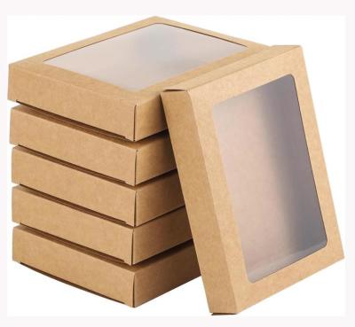 China Custom Kraft Paper Window Folding Paper Box Postcard Photo Frame Packaging Box Holiday Greeting Card for sale