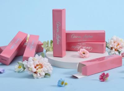 China Custom Pink Lash Glue Packaging Box Tuck End Paper Cosmetic Box with Logo for Eyelash Adhesive for sale