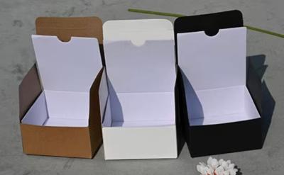 China Custom Tuck Top Cardboard Packaging Boxes Kraft White and Black Paper Gift Boxes for Small Products for sale