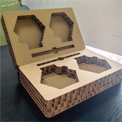 China Eco-Friendly Honeycomb Paper Insert Packaging Box With Die Cut Compartments For Bottles And Fragile Items for sale