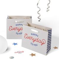 China Customized White Card Reusable Paper Bag Banquet Birthday Gift Paper Color Printing Clothing Tote Bag for sale
