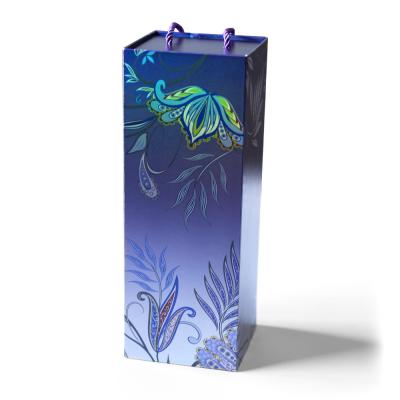 China Creative One Piece Foldable Single Bottle Red Wine Gift Box Empty Box Hand Held Foldable Packaging for sale