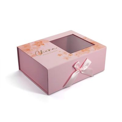 China Foldable Magnetic Rigid Gift Box With Clear Window For Display And Retail Packaging for sale