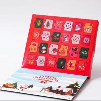 China Custom Christmas Advent Calendar Book Style Gift Box With 24 Surprise Compartments Empty Box for sale